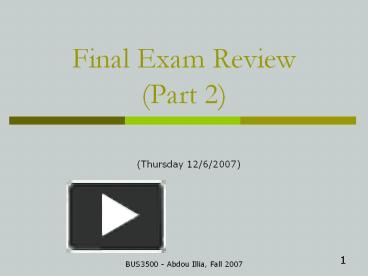 PPT – Final Exam Review (Part 2) PowerPoint presentation | free to ...