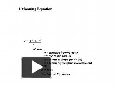 1.Manning Equation presentation | free to download