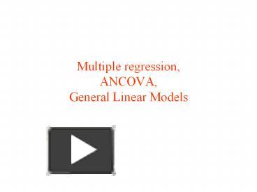 Multiple regression, presentation | free to download
