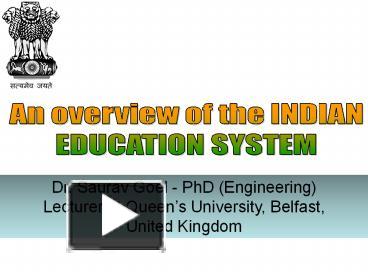 EDUCATION SYSTEM OF INDIA presentation | free to download