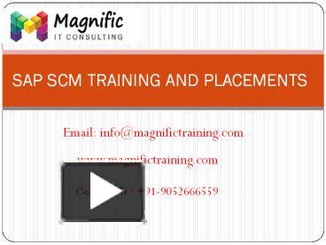 sap scm training and sap scm online training presentation | free to ...