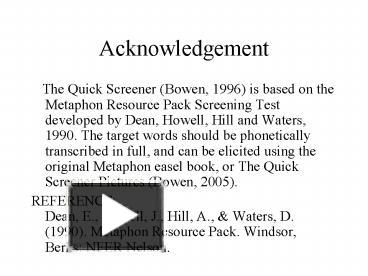Acknowledgement presentation | free to view