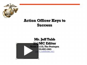 ACTION OFFICERS COURSE HEADQUARTERS, UNITED STATES MARINE CORPS ...