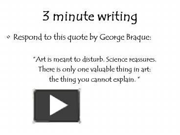 3 minute writing presentation | free to view