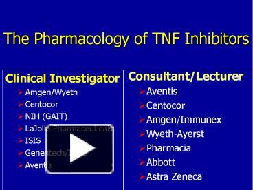 The Pharmacology of TNF Inhibitors presentation | free to download
