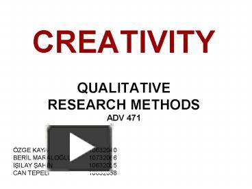 PPT – CREATIVITY PowerPoint presentation | free to download - id ...