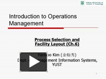 Introduction to Operations Management presentation | free to view