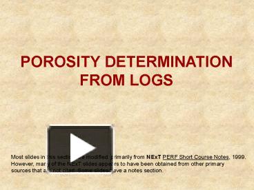 PPT – POROSITY DETERMINATION PowerPoint presentation | free to view ...