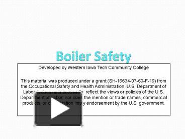 Boiler Safety presentation | free to view