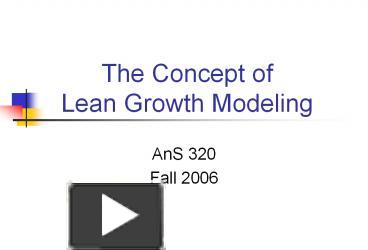 PPT – The Concept of Lean Growth Modeling PowerPoint presentation ...
