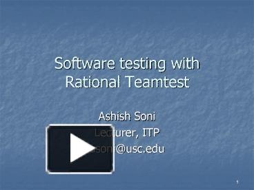 PPT – Software testing with Rational Teamtest PowerPoint presentation ...