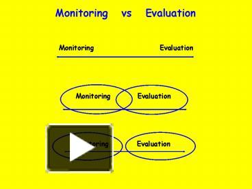 Monitoring vs Evaluation presentation | free to download