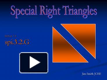 Special Right Triangles presentation | free to view