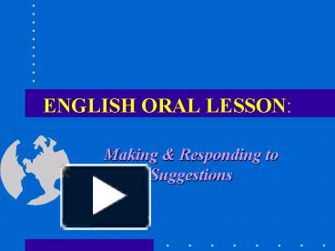 ENGLISH ORAL LESSON: presentation | free to view