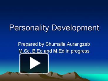 Personality Development presentation | free to view