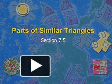 PPT – Parts of Similar Triangles PowerPoint presentation | free to view ...