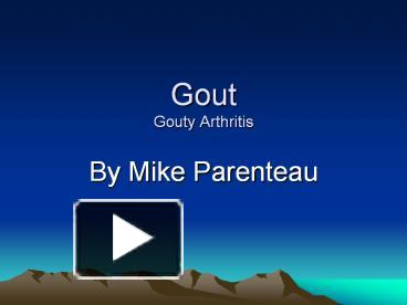 Gout Gouty Arthritis presentation | free to download