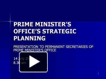PRIME MINISTER presentation | free to download