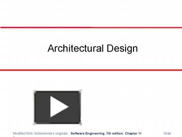 Architectural Design presentation | free to view