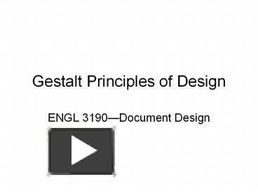Gestalt Principles of Design presentation | free to download