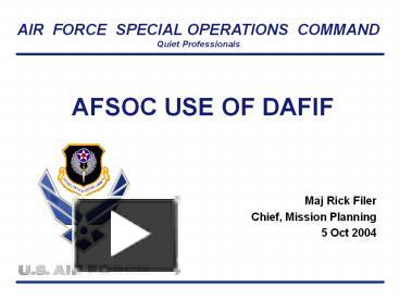 PPT – AFSOC USE OF DAFIF PowerPoint presentation | free to download ...