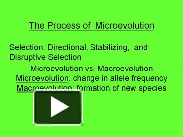 The Process of Microevolution presentation | free to download
