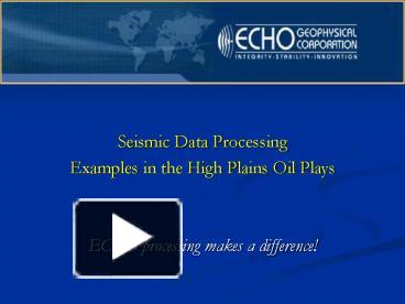 Seismic Data Processing presentation | free to view