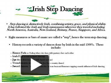 Irish Step Dancing presentation | free to download