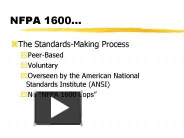 NFPA 1600... presentation | free to view