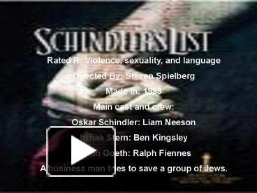 Rated R: Violence, sexuality, and language presentation | free to view
