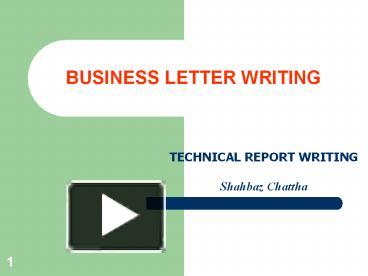 BUSINESS LETTER WRITING presentation | free to download
