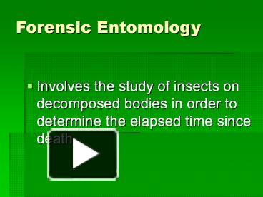 PPT – Forensic Entomology PowerPoint presentation | free to download ...