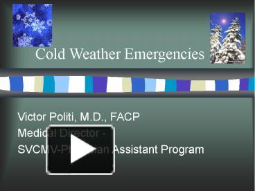 Cold Weather Emergencies presentation | free to download
