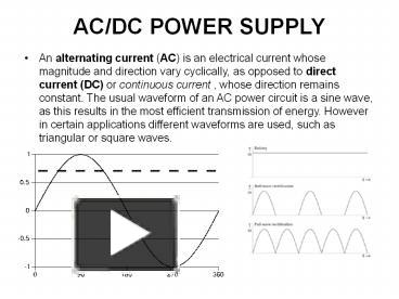AC/DC POWER SUPPLY presentation | free to download