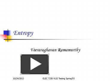 PPT – Entropy PowerPoint presentation | free to download - id: 42cb1c-YzQwZ