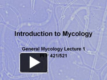 Introduction to Mycology presentation | free to download