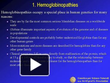 1. Hemoglobinopathies presentation | free to view