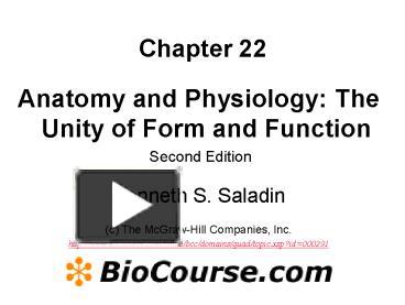 Anatomy and Physiology: The Unity of Form and Function presentation ...