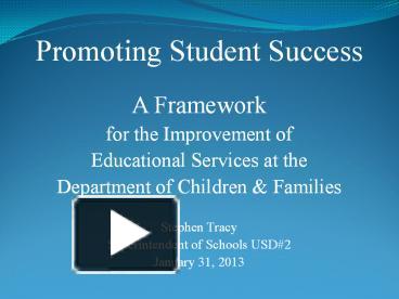 PPT – Promoting Student Success PowerPoint presentation | free to ...
