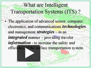 What are Intelligent Transportation Systems (ITS) ? presentation | free ...