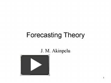 Forecasting Theory presentation | free to view