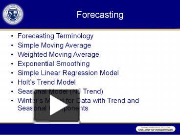PPT – Forecasting PowerPoint presentation | free to download - id ...