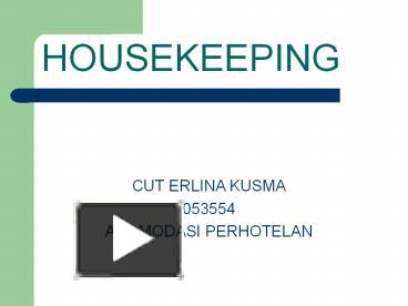 HOUSEKEEPING presentation | free to download