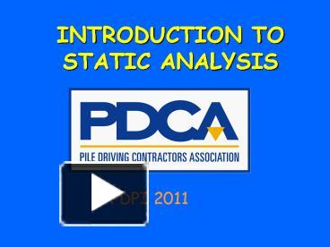 INTRODUCTION TO STATIC ANALYSIS presentation | free to download