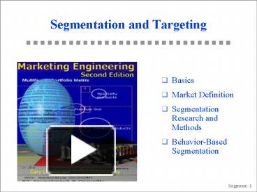 PPT – Segmentation and Targeting PowerPoint presentation | free to view ...