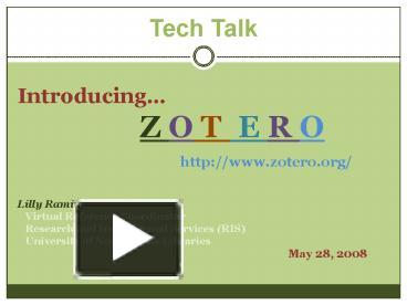 Tech Talk presentation | free to view