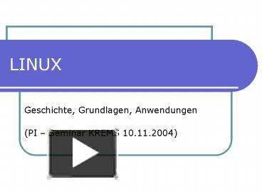 LINUX presentation | free to view