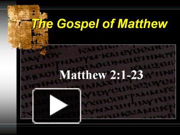 The Gospel of Matthew presentation | free to download