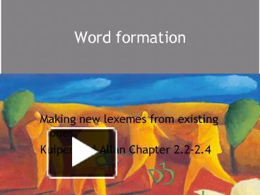 Word formation presentation | free to view