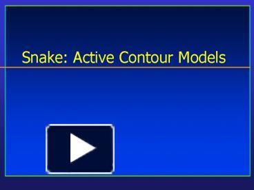 Snake: Active Contour Models presentation | free to view